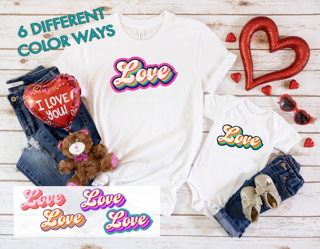 Love Retro 3d Font in a Fun Vintage Text Style! Great for Sublimation ...