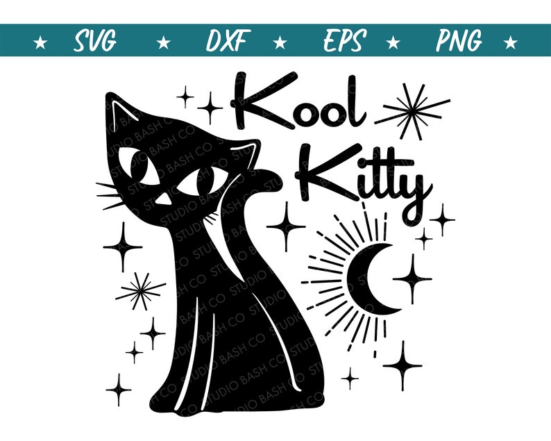 Mid-century Modern "kool Kitty" Cat SVG Design - Etsy