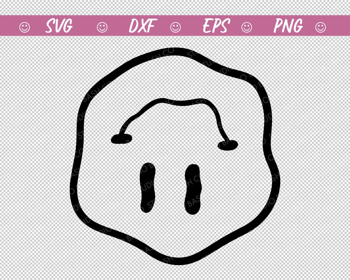 Smiley Face Svg, Happy Face Svg, Wavey Smiley Face, Trippy Smiley Face ...