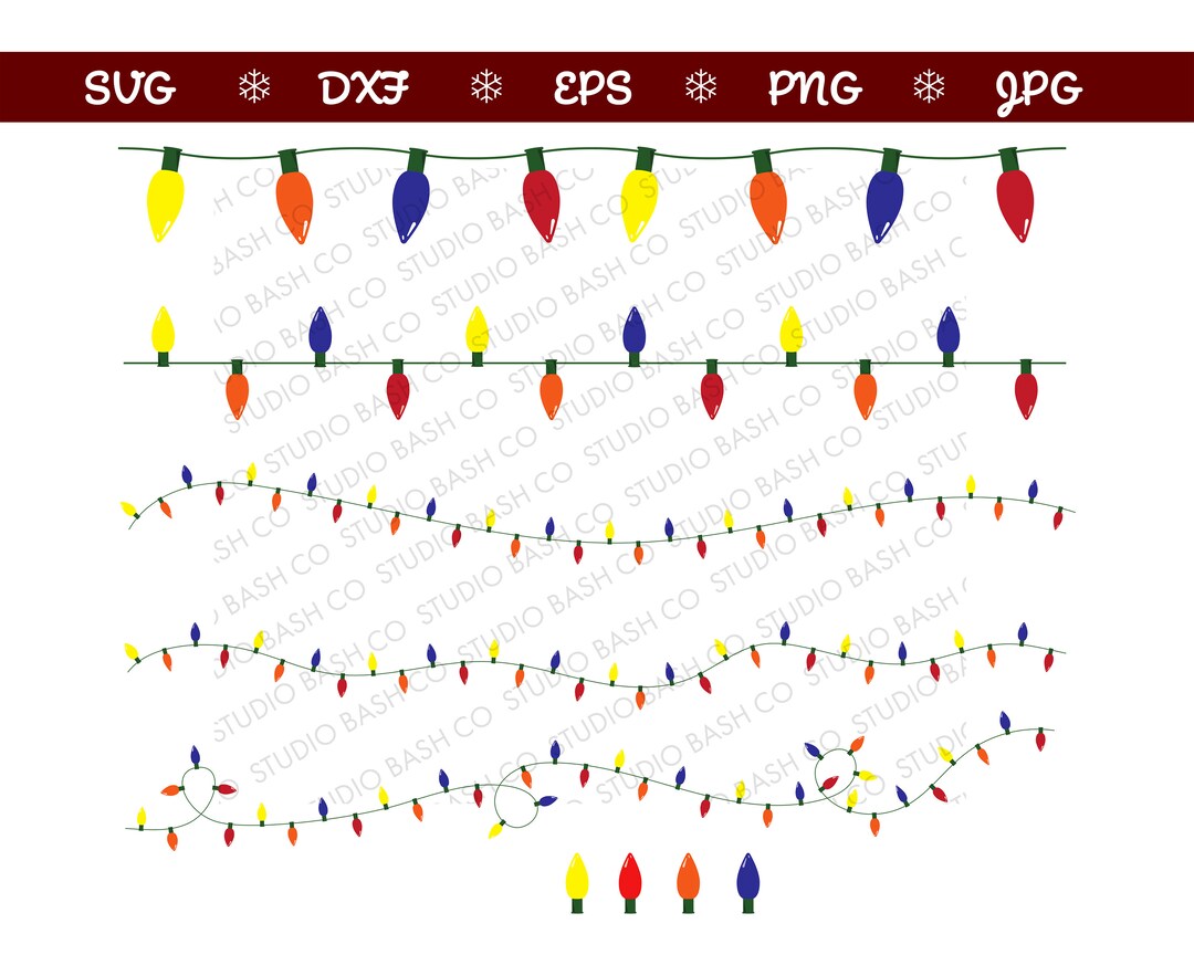 Christmas Lights SVG, Lights, Christmas Tree, Tree Lights, Bulbs EPS ...