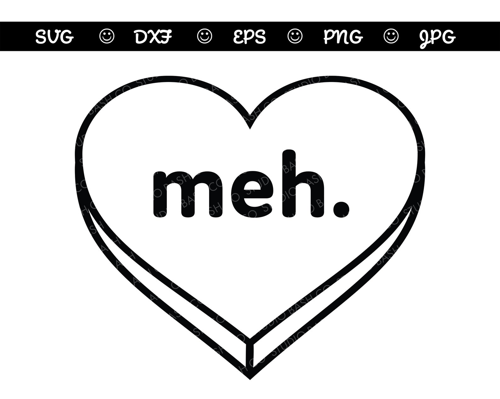 Conversation Hearts - Meh, Candy Heart SVG, Happy Anti Valentines Day ...