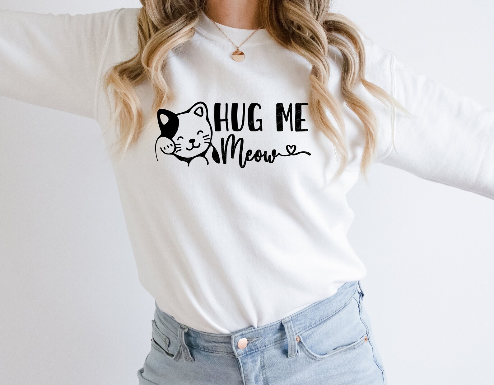 Hug Me Meow Svg, Cat Svg, Meow Svg, Cute Cat SVG, EPS, PNG, Dxf Digital ...