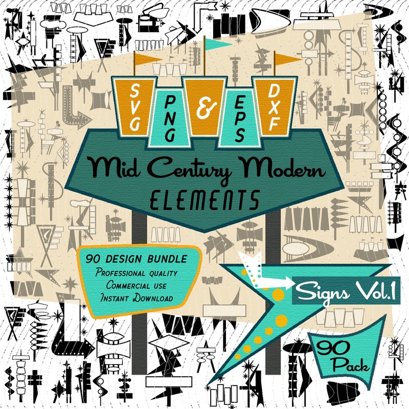 Mid Century Designs Svg - Etsy