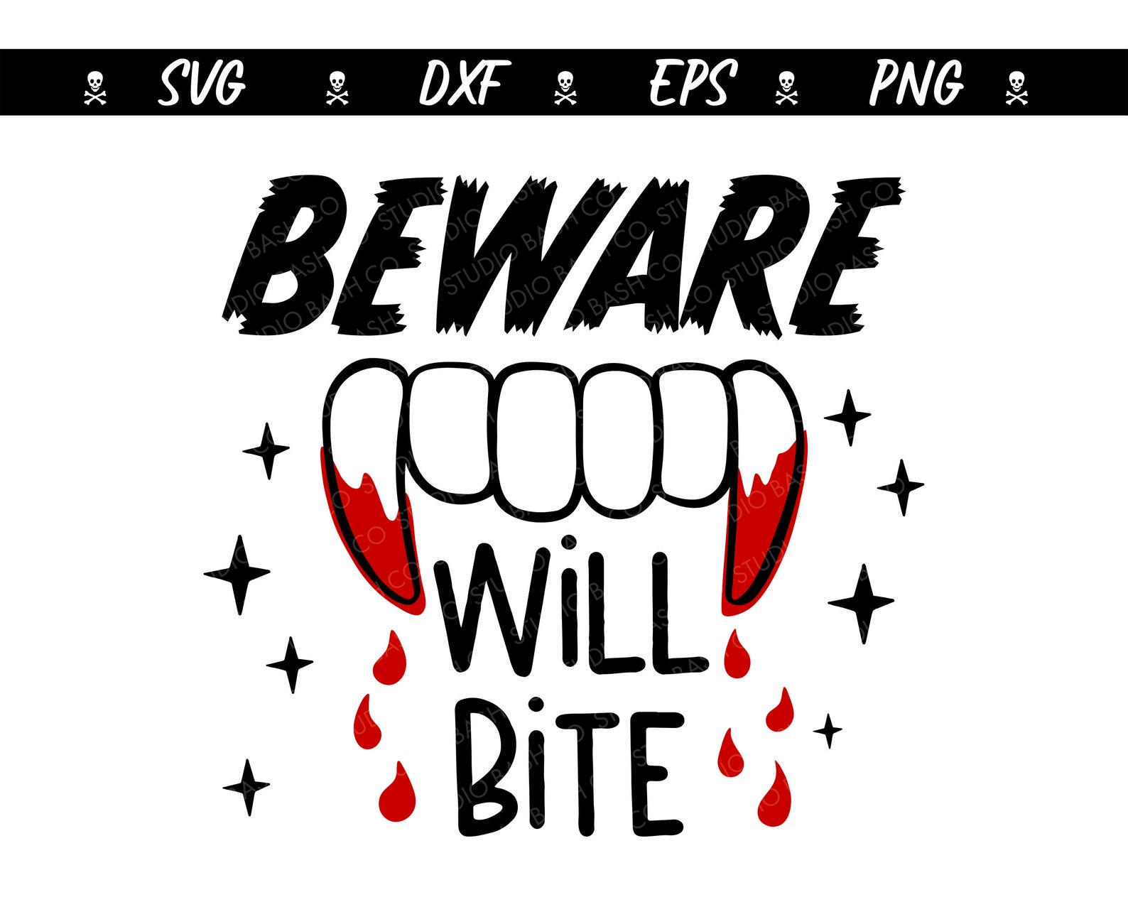 Vampire Fang Svg, Halloween Svg, Blood Svg, Beware Will Bite Svg, Hand ...