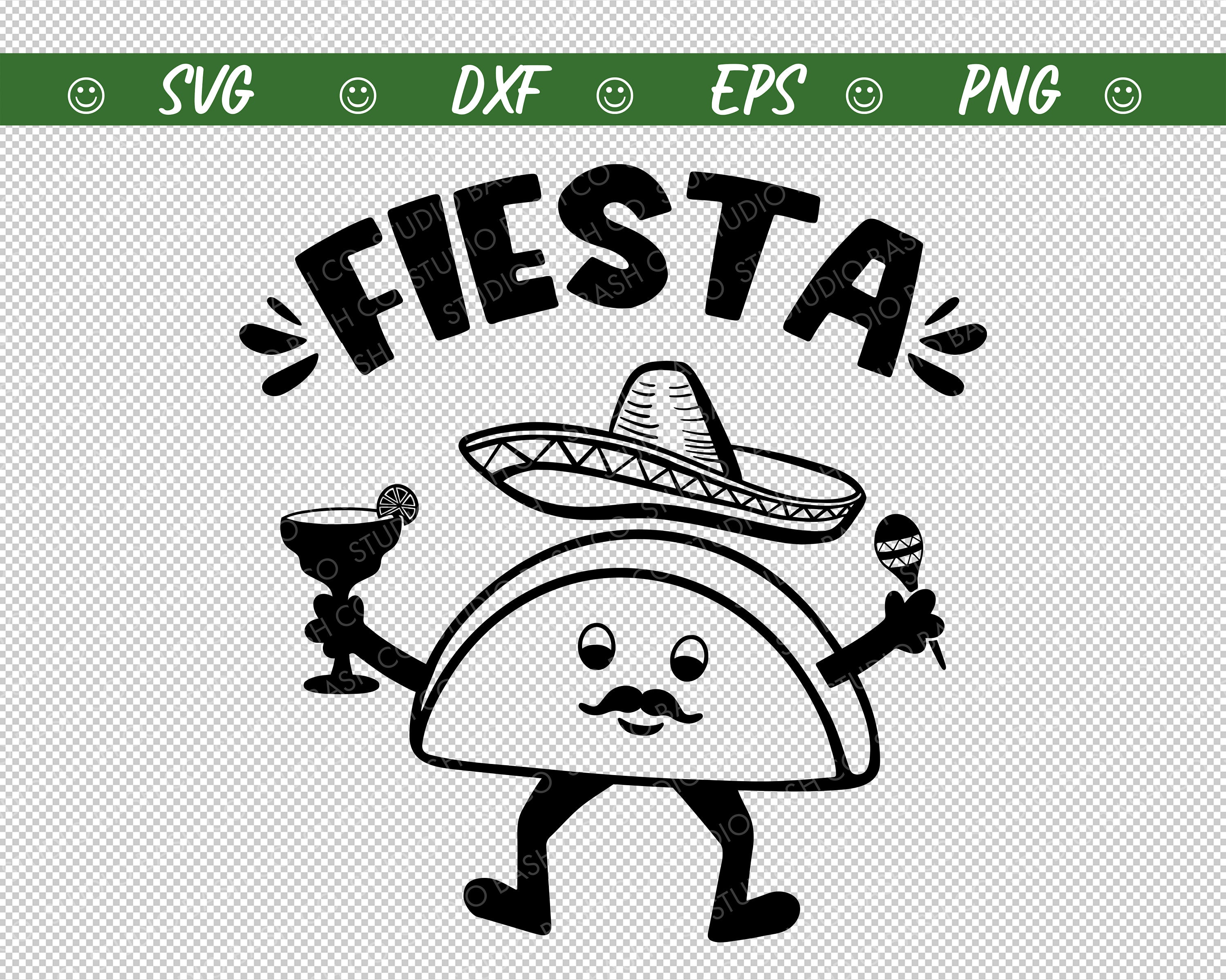Fiesta Svg, Taco Svg, Sombrero SVG, Margarita Svg, Maraca Svg, Happy ...