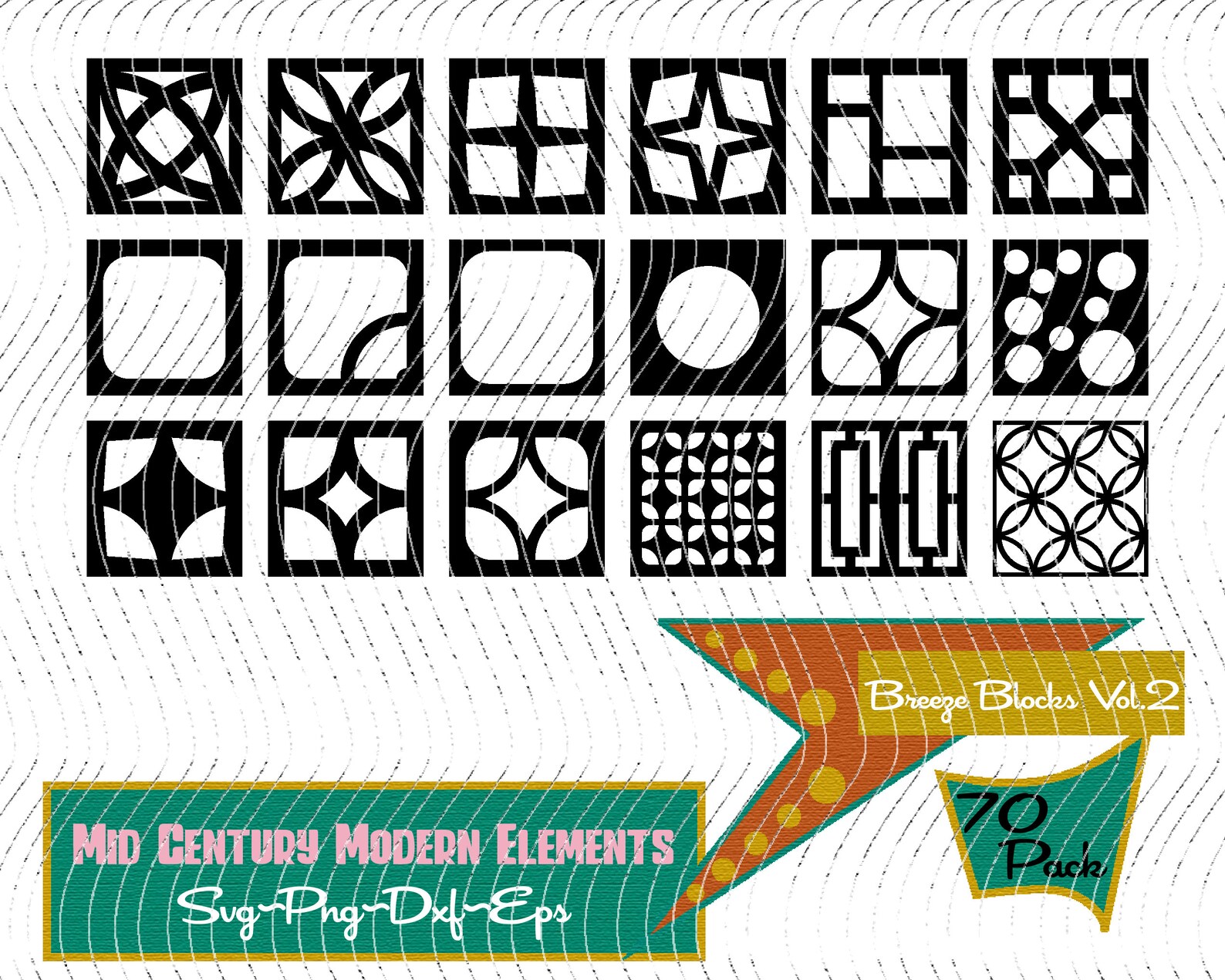 Breeze Blocks Vol. 2 Mid-century Modern 70 Design Breeze Block Patterns ...