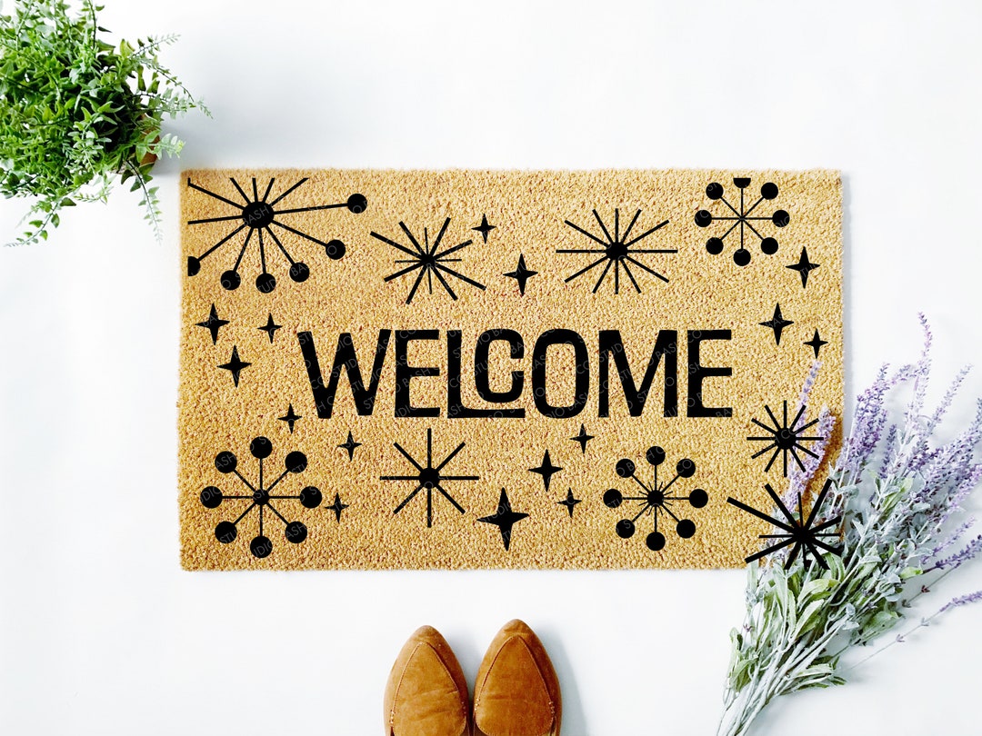 Welcome Door Mat Svg, Mid Century Modern Svg, Doormat Stencil Svg/png ...