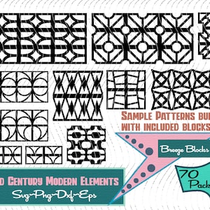 Breeze Block Vol. 1 |mid-century Modern 70 Design | Retro Clipart ...