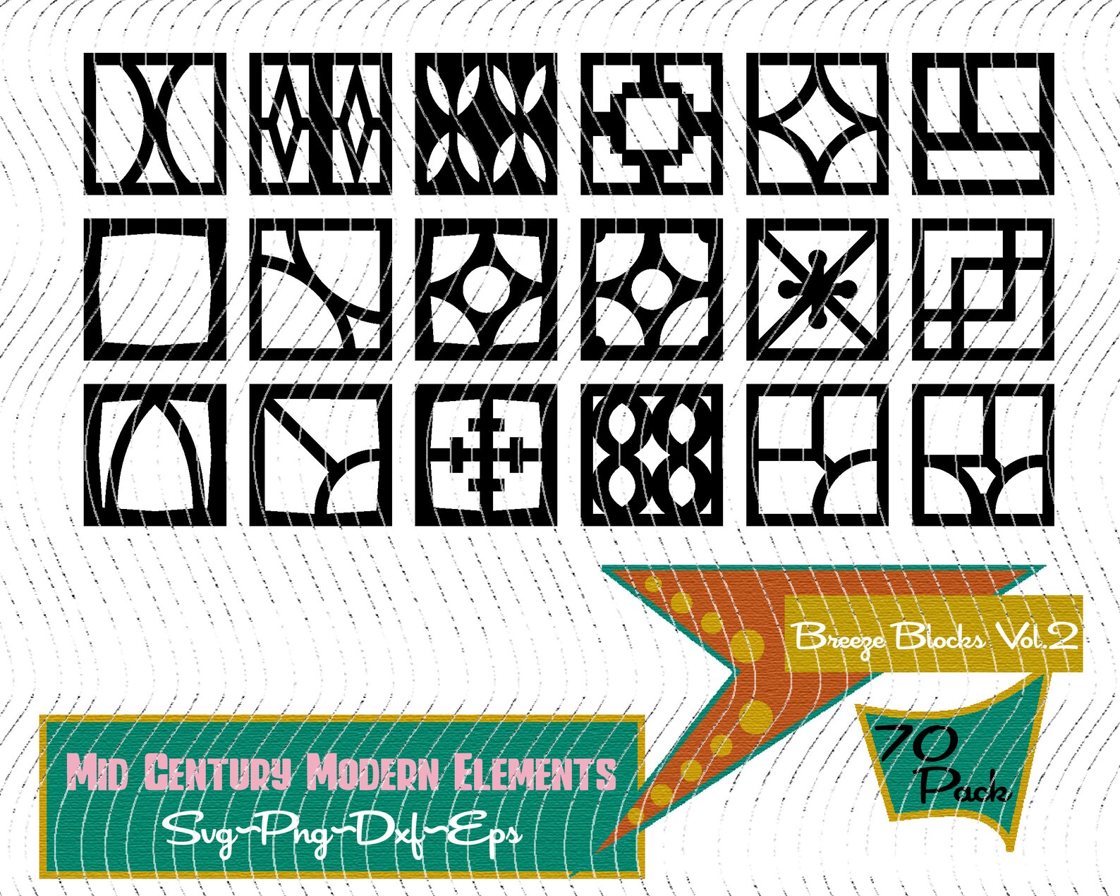 Breeze Blocks Vol. 2 Mid-century Modern 70 Design Breeze Block Patterns ...