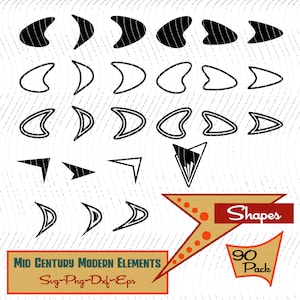 Signs and Shapes | Mid-century Modern 90 Design Elements | Retro Clip ...