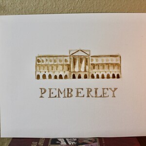 Pemberley Watercolor Art Print Pride and Prejudice Gift Jane Austen ...