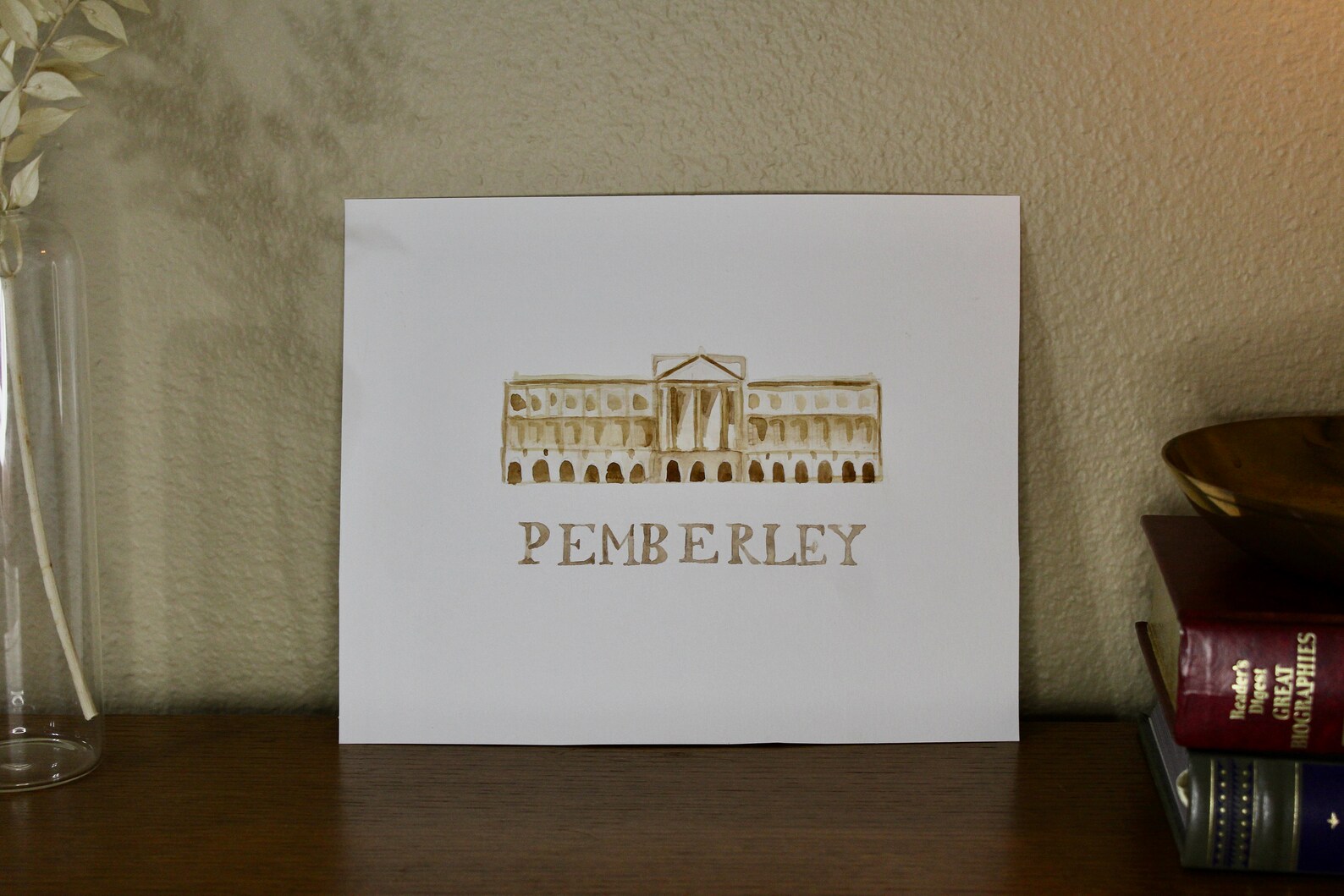 Pemberley Watercolor Art Print Pride and Prejudice Gift - Etsy