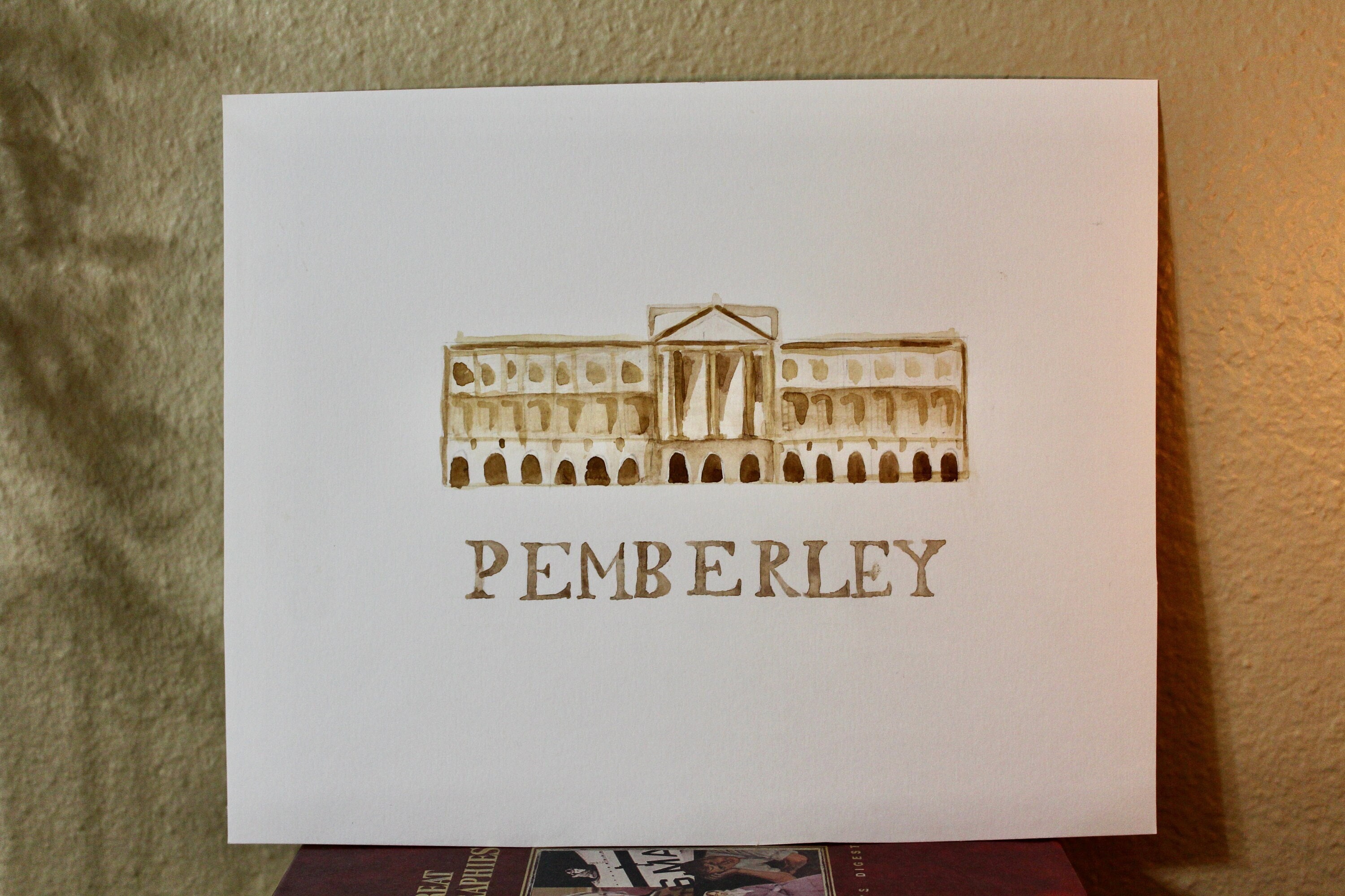 Pemberley Watercolor Art Print Pride and Prejudice Gift Jane Austen ...