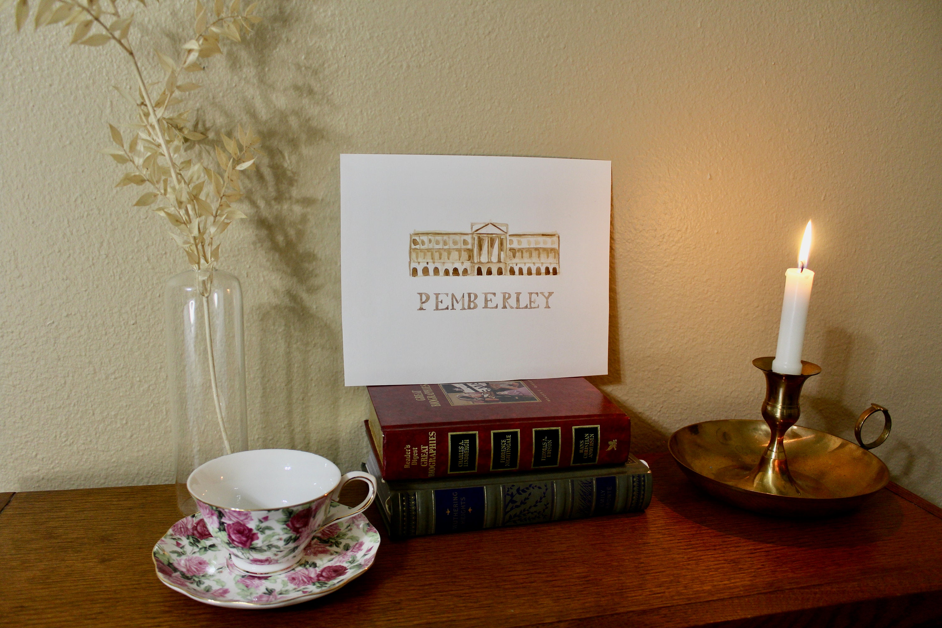 Pemberley Watercolor Art Print Pride and Prejudice Gift Jane Austen ...