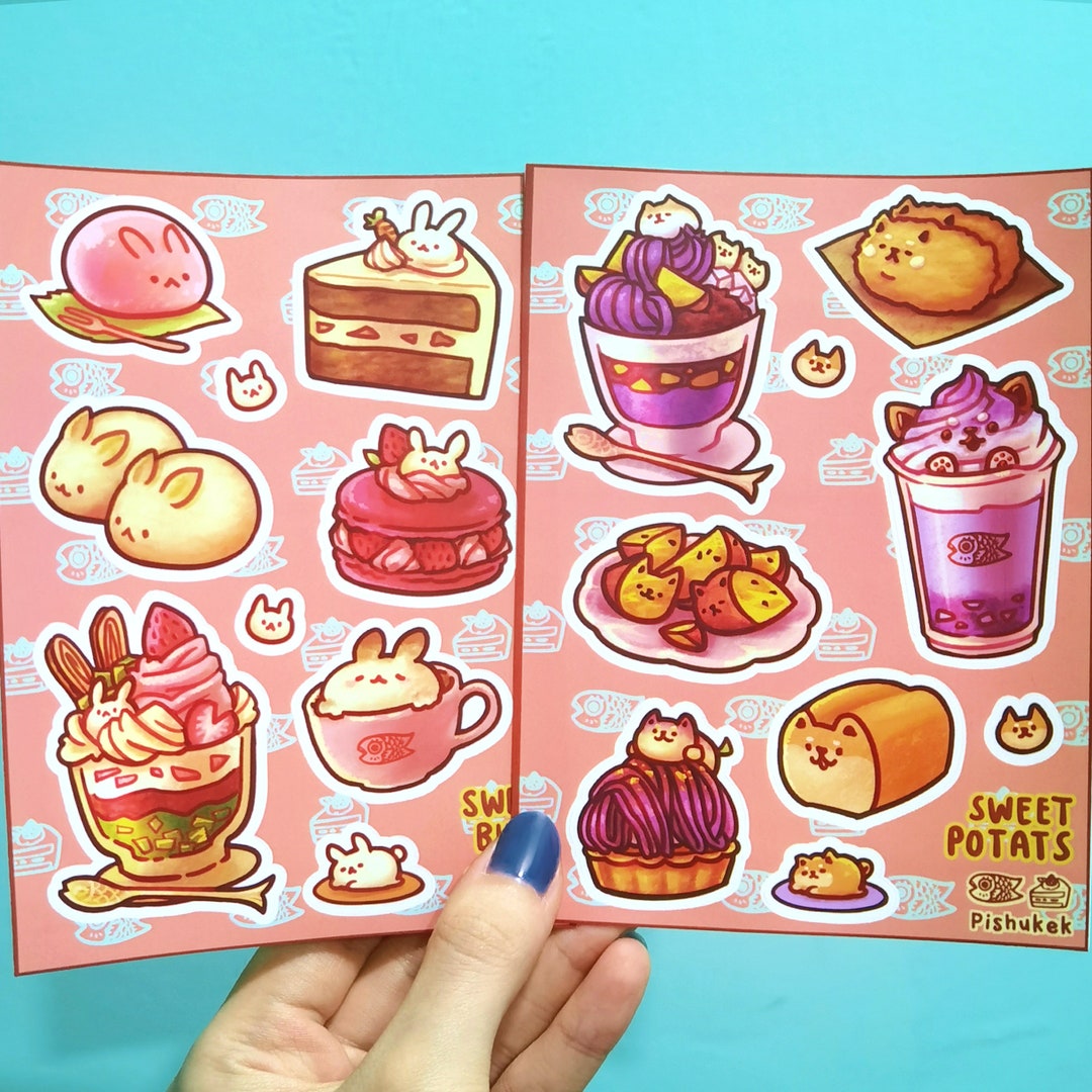 Sweets Sticker Sheets | Bakery Series Waterproof Laminated Stickers ...