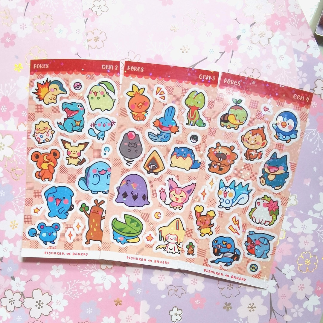Gen 2 3 4 Pokes Sticker Sheets - Etsy