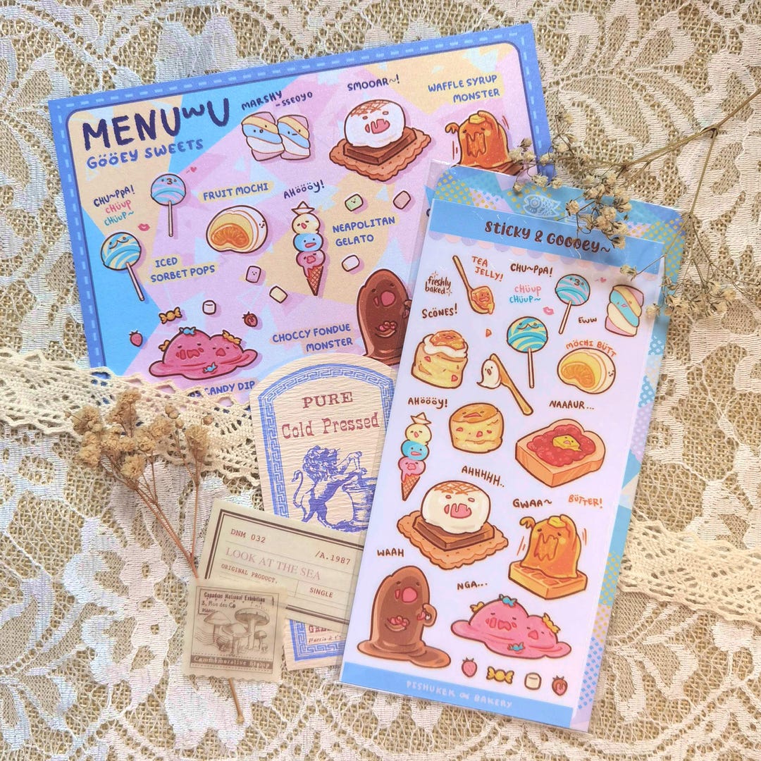 Scones & Smores Monsters Transparent Sticker Sheets | Bakery Series ...