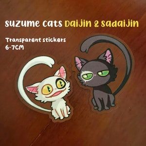 Suzume Cats Couple Epoxy Charms Transparent Sticker Daijin Sadaijin - Etsy