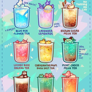 Bubu Teh Glitter Epoxy Boba Tea Acrylic Charm - Etsy
