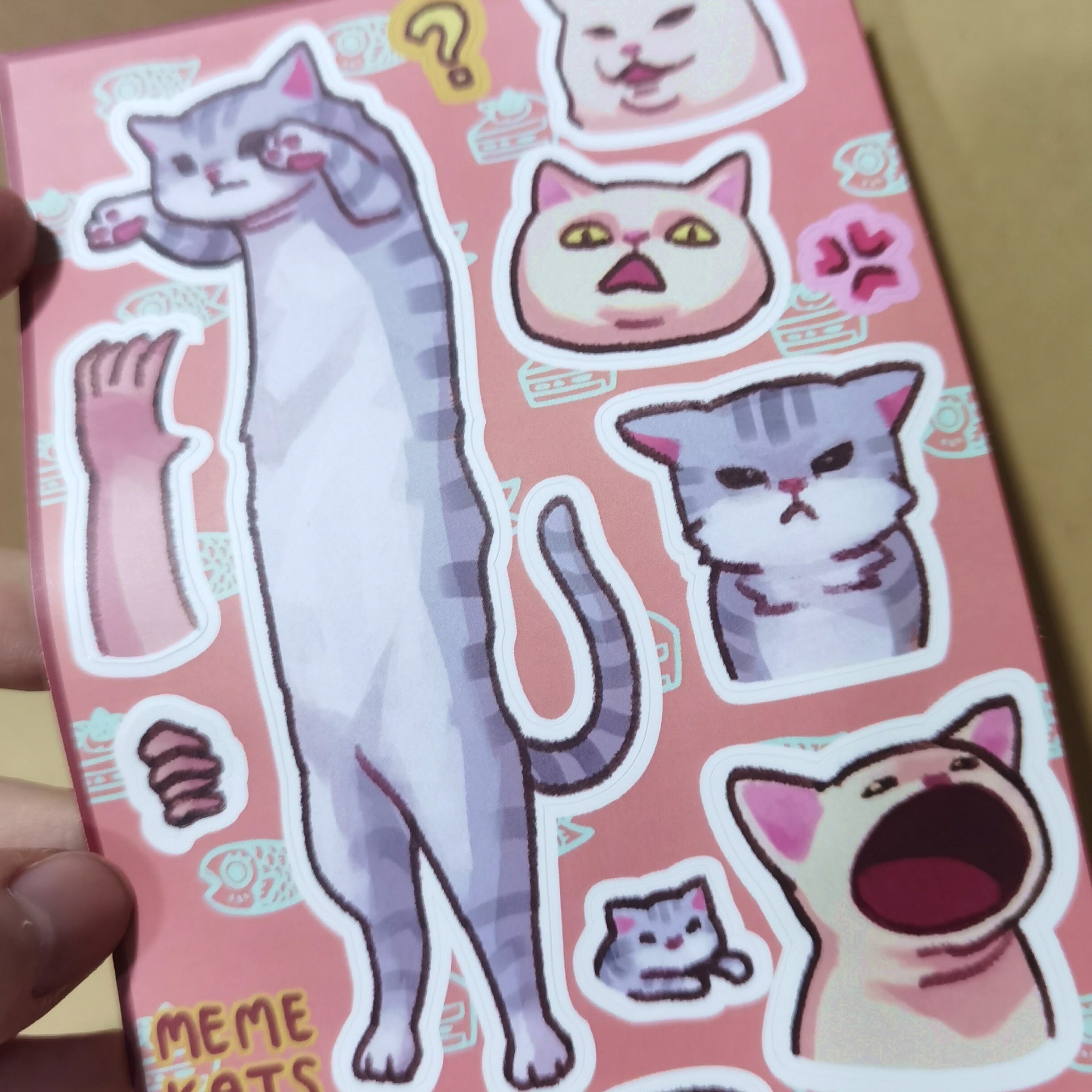 Meme Cats Sticker Sheets Cute Cat Meme Waterproof Laminated | Etsy