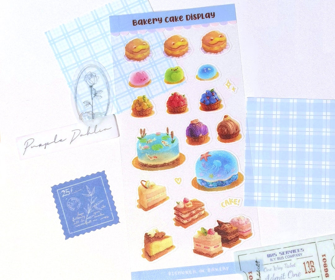 Cake Display Pastries Transparent Sticker Sheets Bakery - Etsy