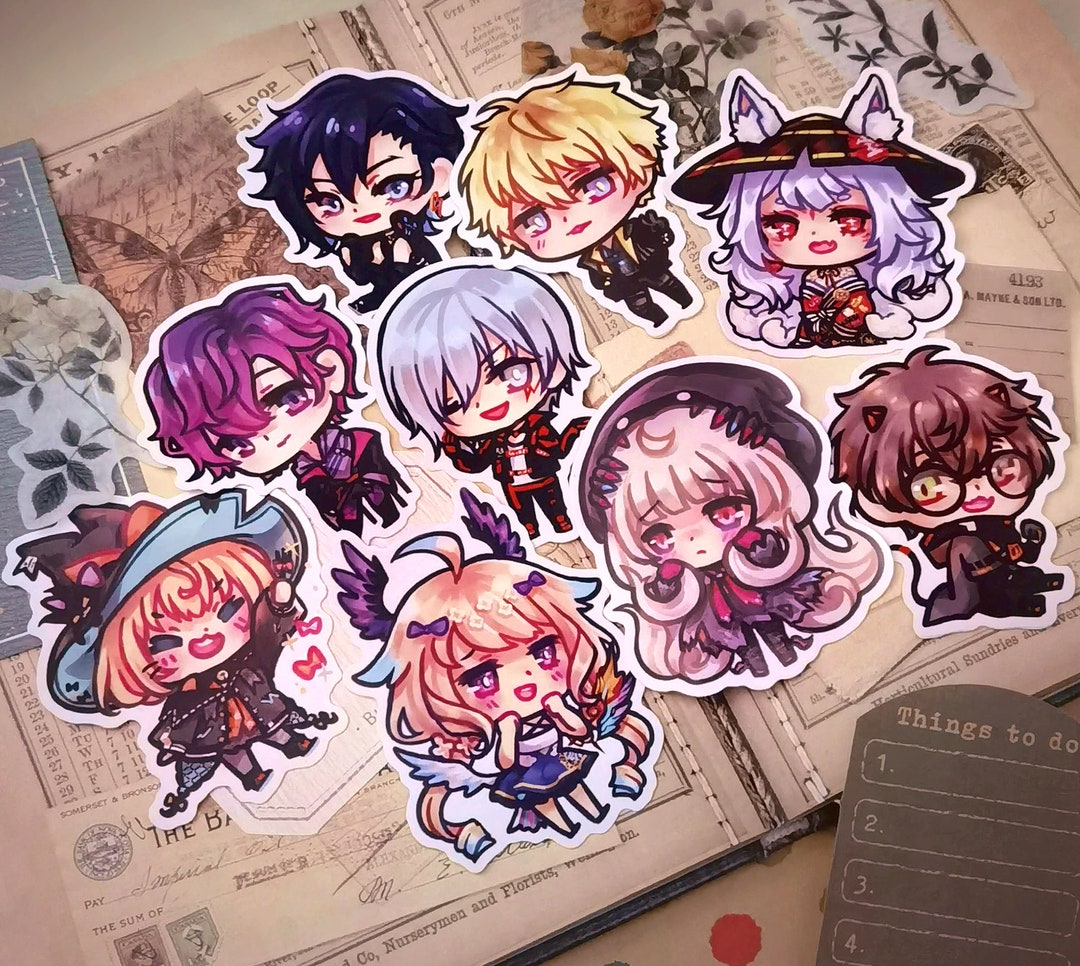 Noctyx Ethyria Nijisanji EN Vtuber Stickers Laminated Waterproof - Etsy