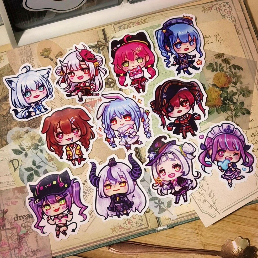 Hololive JP Vtuber Sticker Waterproof Laminated - Etsy UK