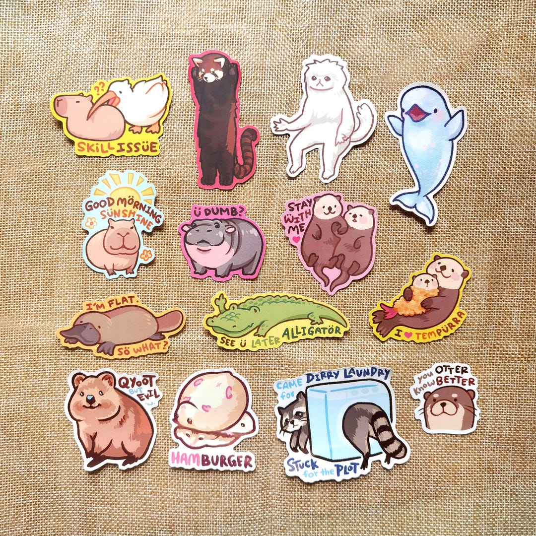Animal Meme Stickers: Waterproof Matte & Glossy Laminated - Etsy