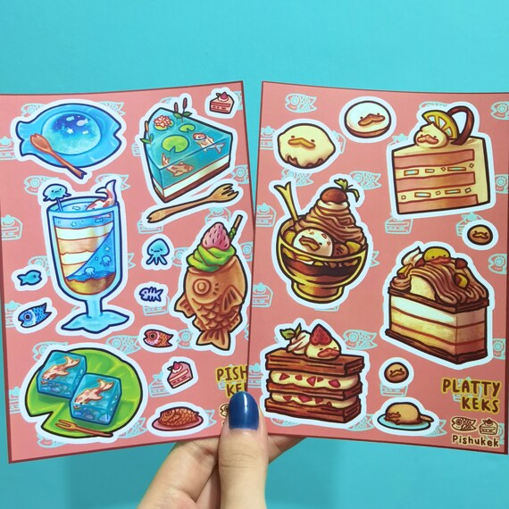 Keks Sticker Sheets Bakery Series Cakes Waterproof Laminated | Etsy