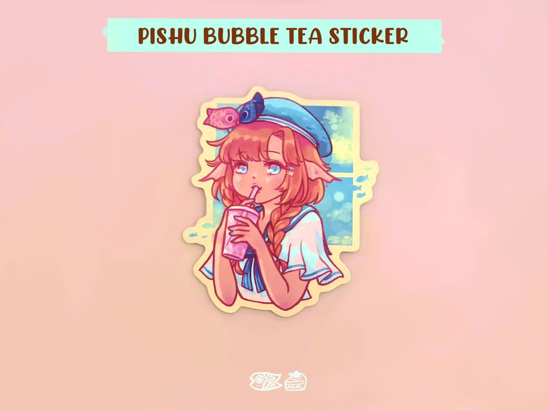 Pishu Bubble Tea Matte Sticker - Etsy