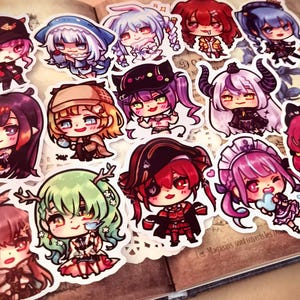 Hololive EN Vtuber Sticker Waterproof Laminated - Etsy