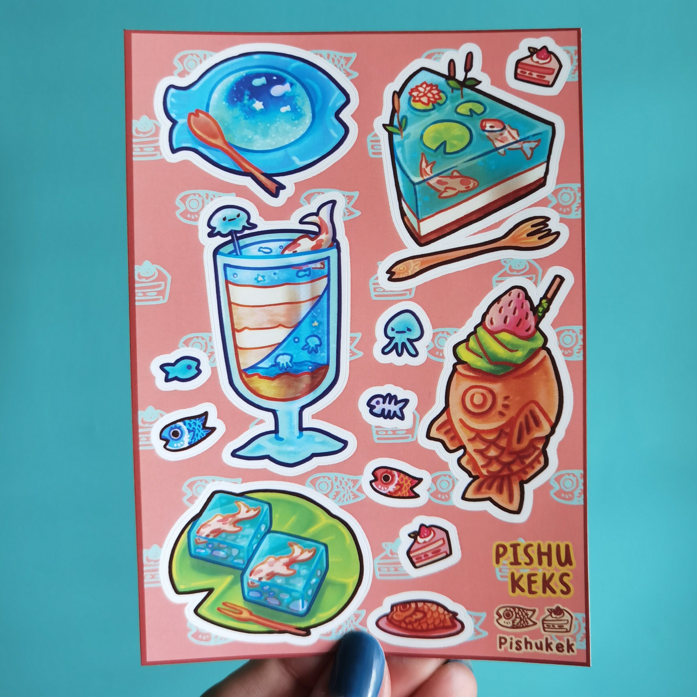 Keks Sticker Sheets Bakery Series Cakes Waterproof Laminated | Etsy