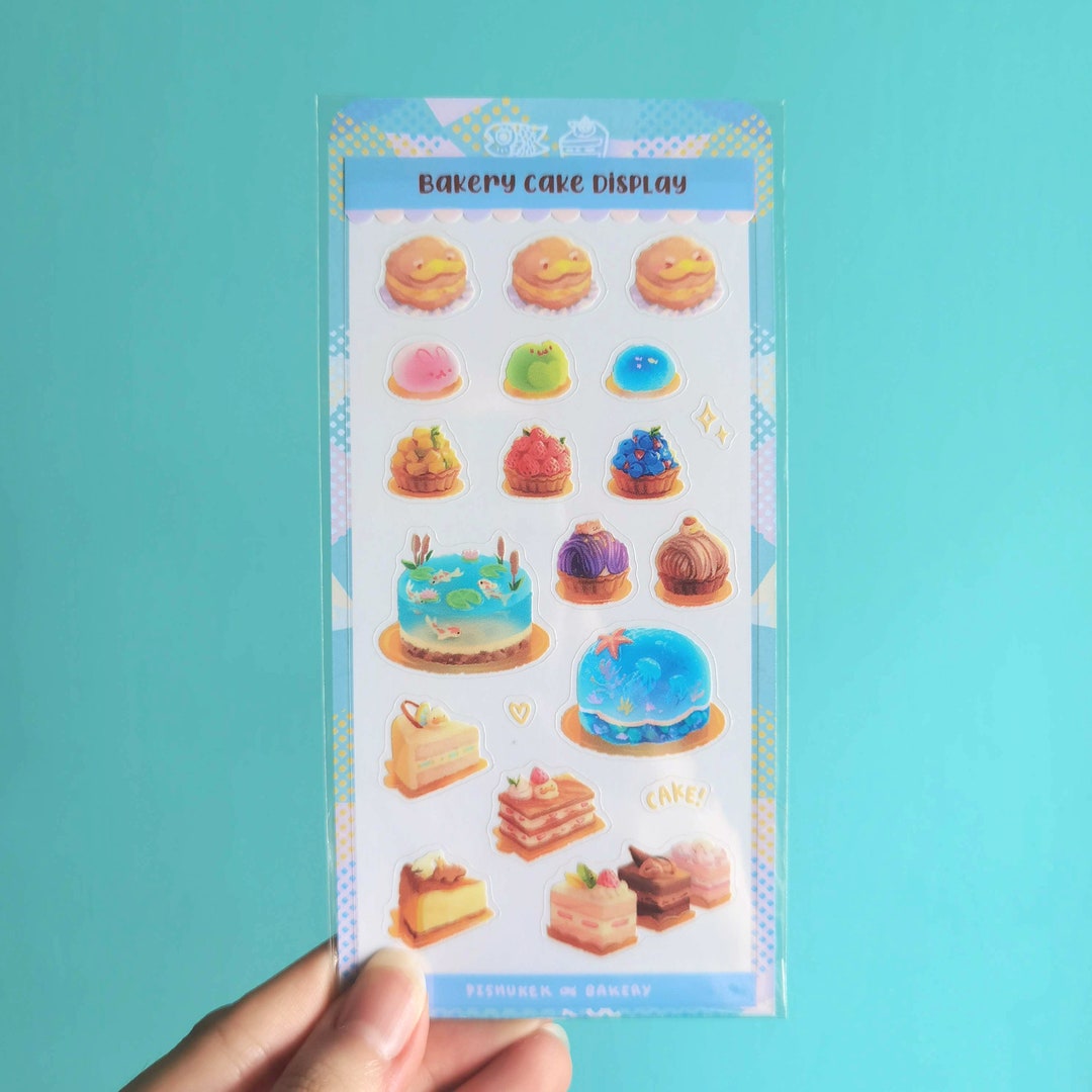 Cake Display Pastries Transparent Sticker Sheets Bakery Series Cakes ...