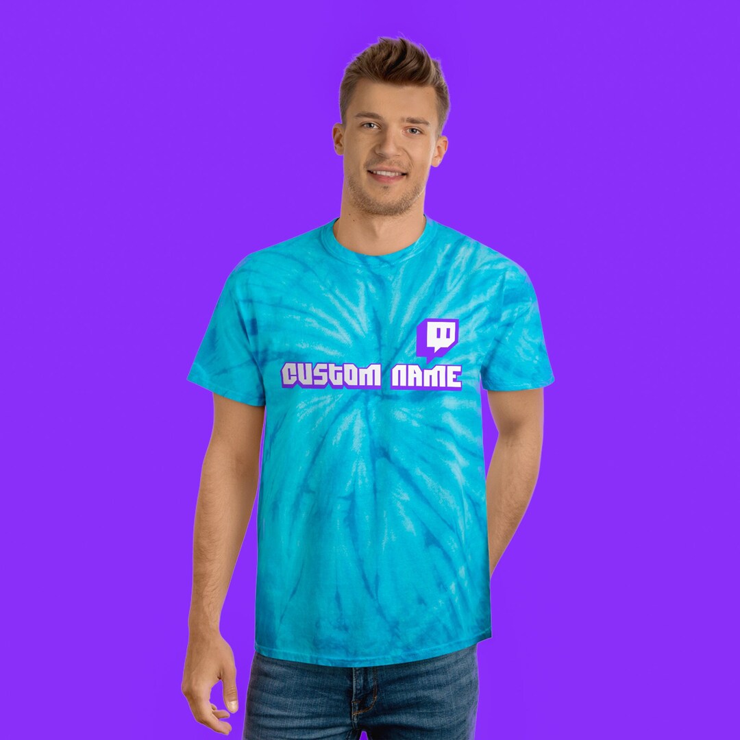 Custom Twitch Channel Logo Tie Dye T-shirt, Twitch Tv Tee, Customised ...