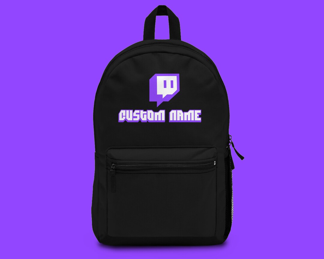 Personalized Twitch Style Channel Logo Black Shoulder Backpack, Twitch ...