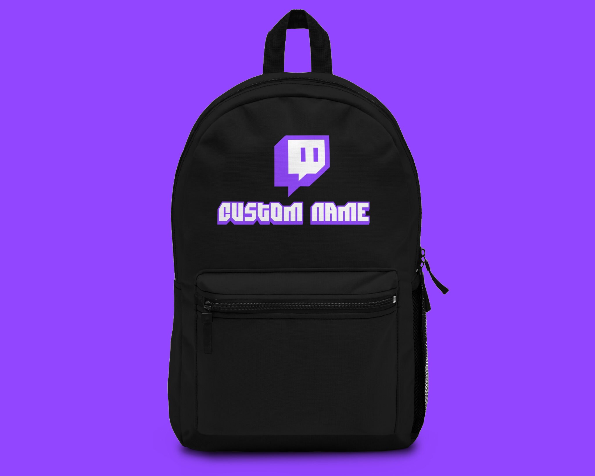Personalized Twitch Style Channel Logo Black Shoulder Backpack, Twitch ...