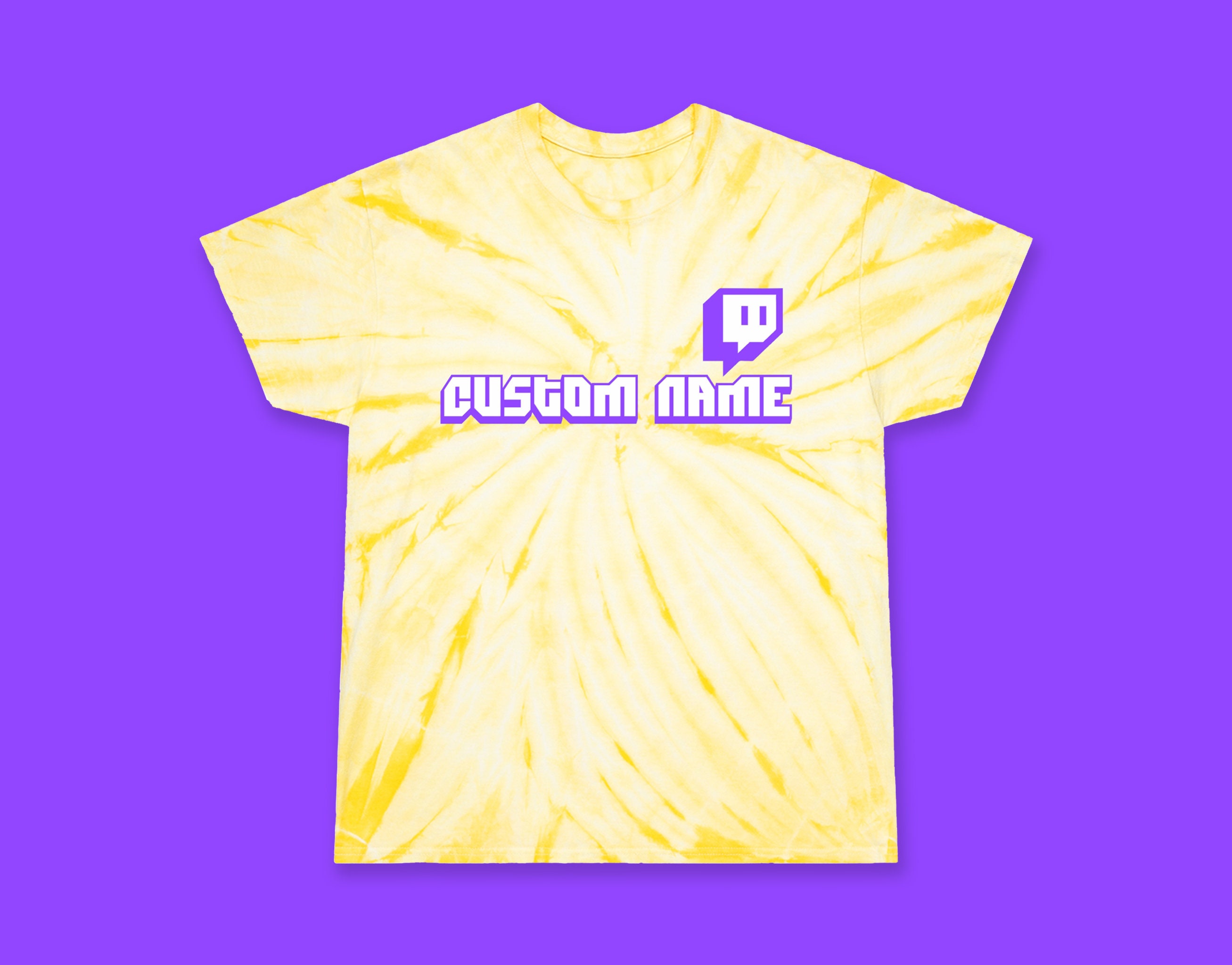 Custom Twitch Channel Logo Tie Dye T-shirt, Twitch Tv Tee, Customised ...