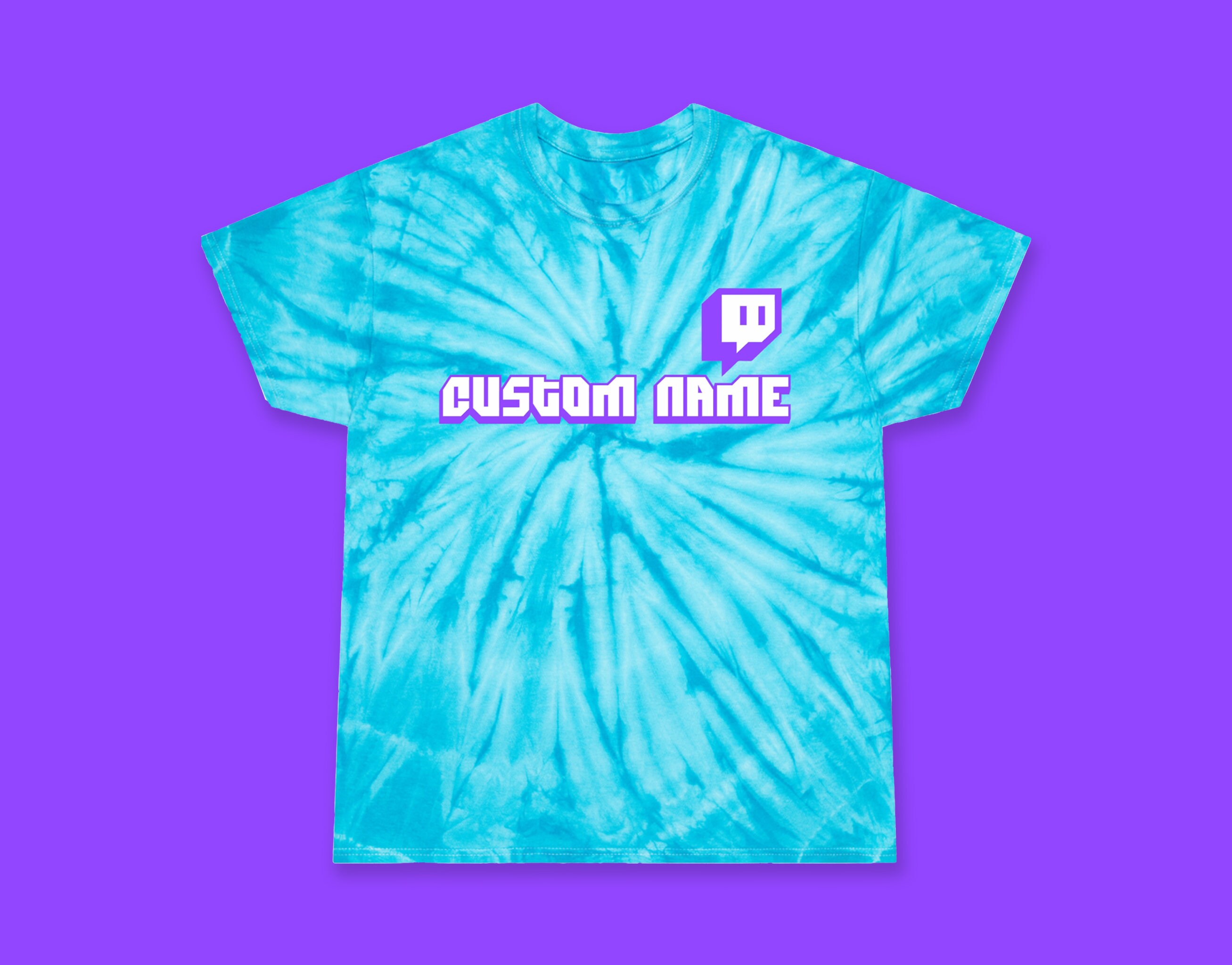 Custom Twitch Channel Logo Tie Dye T-shirt, Twitch Tv Tee, Customised ...
