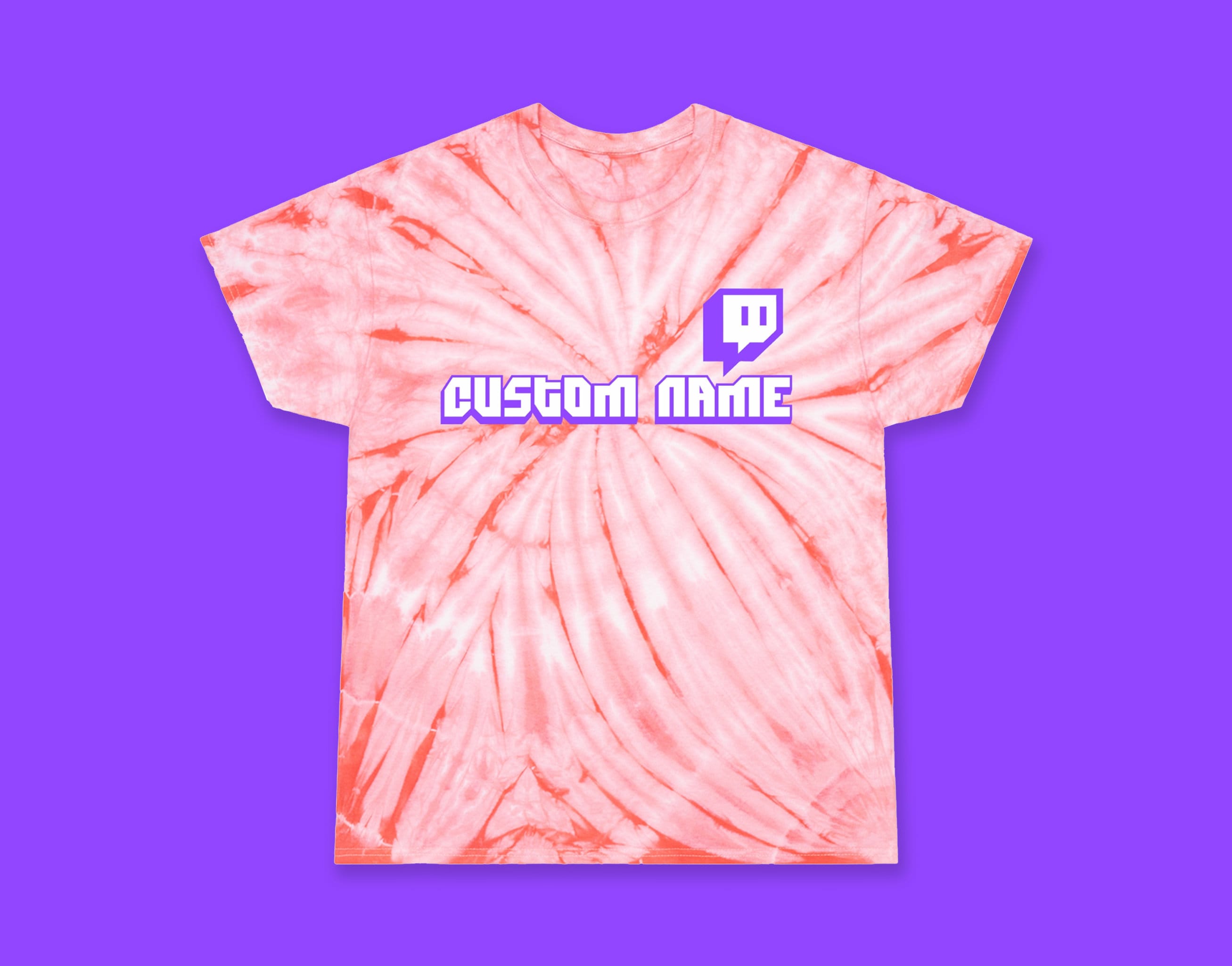 Custom Twitch Channel Logo Tie Dye T-shirt, Twitch Tv Tee, Customised ...