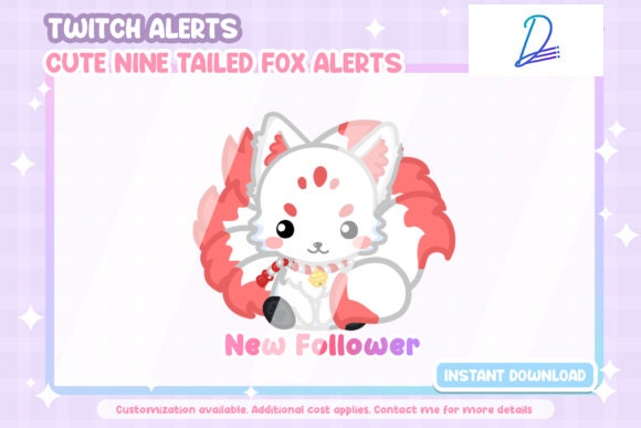 Animated Twitch Alerts Nine Tailed Fox Vtuber Twitch Overlay - Etsy