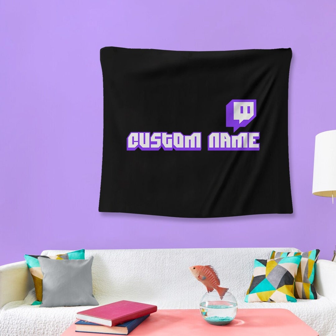 Custom Twitch Channel Logo Wall Tapestries Twitch Tv - Etsy