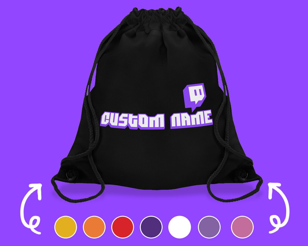 Custom Twitch Channel Bag, Personalized Twitch Username Bag, Customized ...