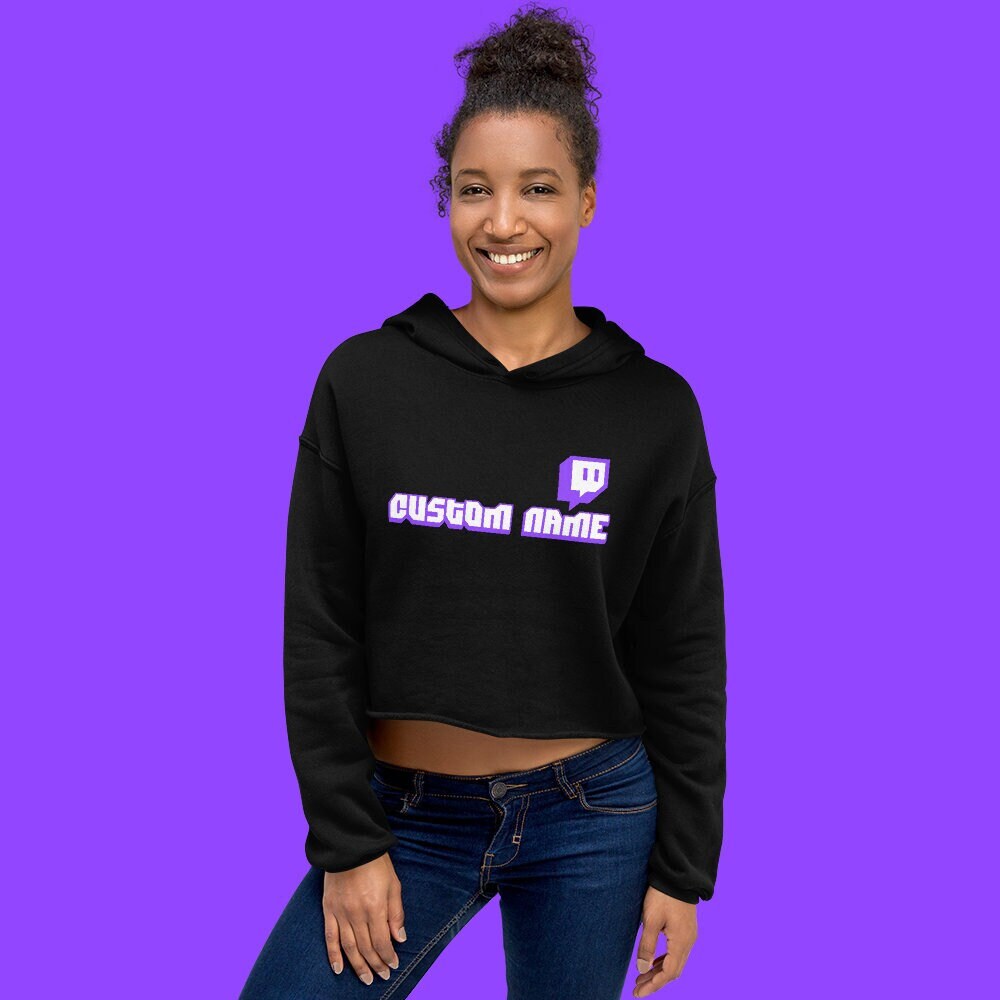 Custom Twitch Channel Logo Cropped Hoodie, Twitch TV Top, Customised ...