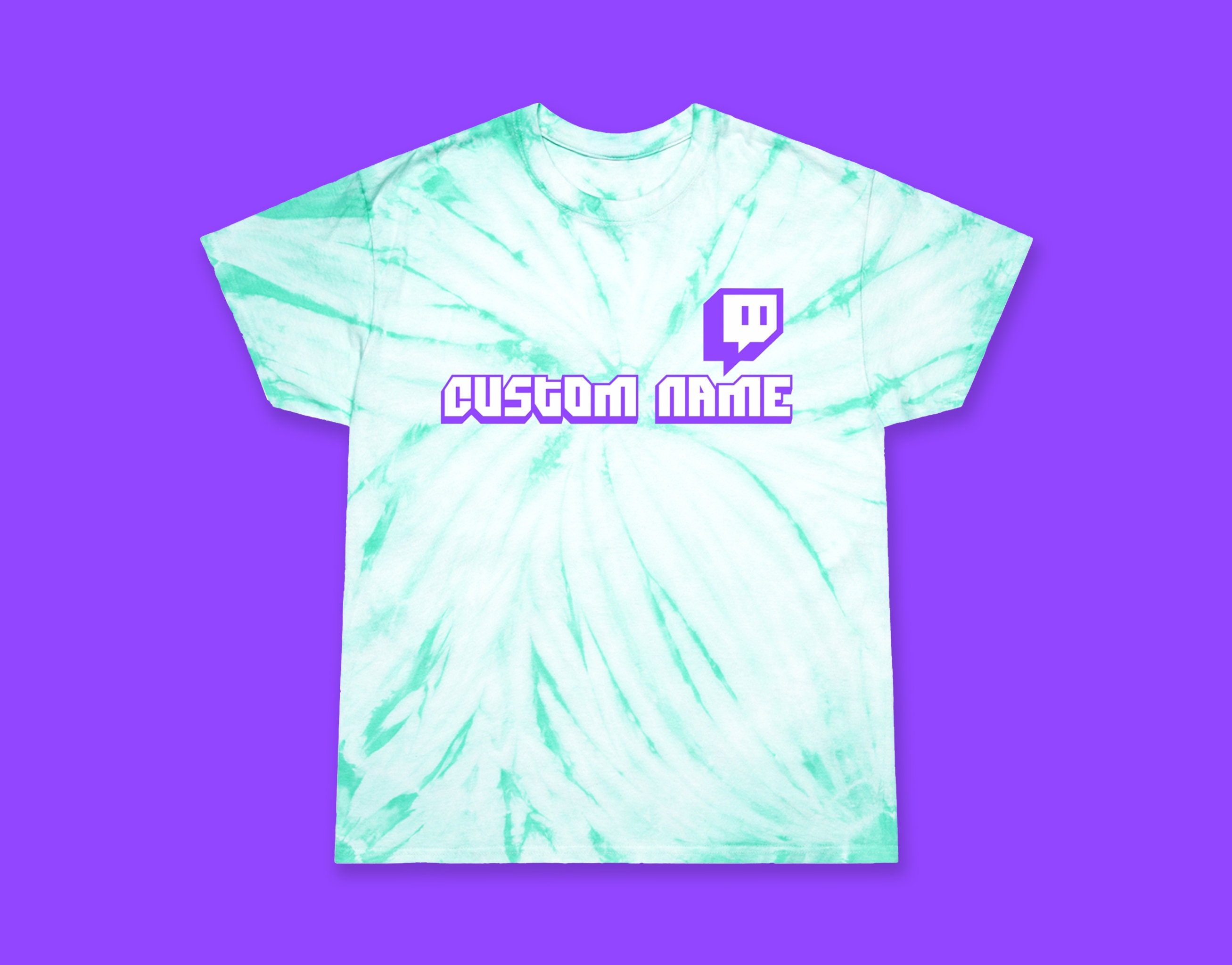 Custom Twitch Channel Logo Tie Dye T-shirt, Twitch Tv Tee, Customised ...