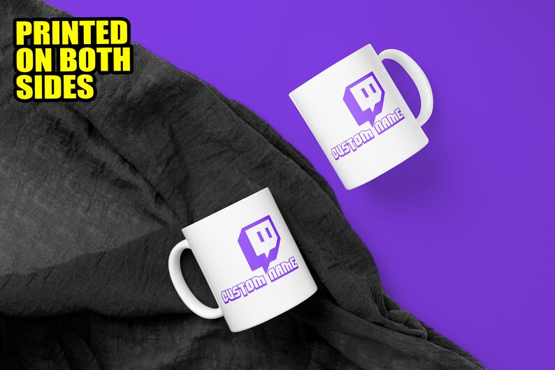 Custom Twitch Channel Logo Mug, Customised Streamer Channel Name ...