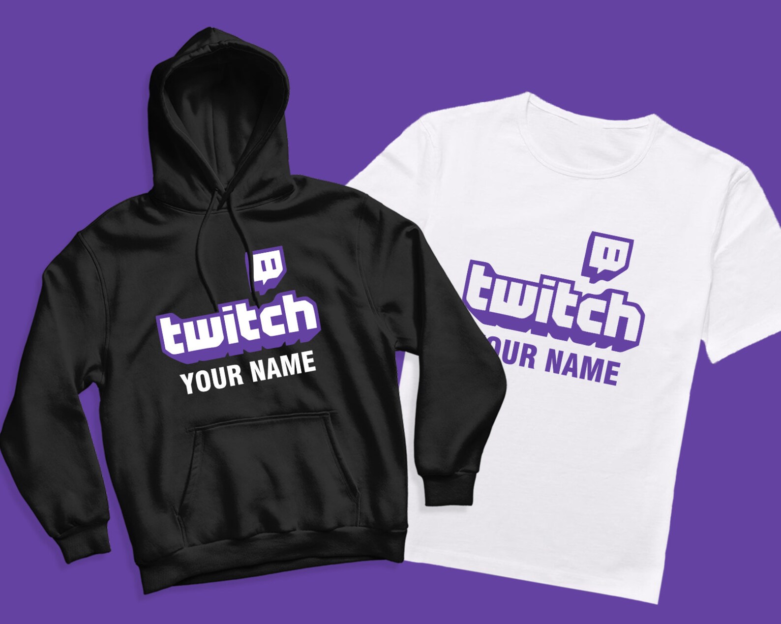 Custom Twitch Channel Logo Hoodie, Customised Streamer Channel Name ...