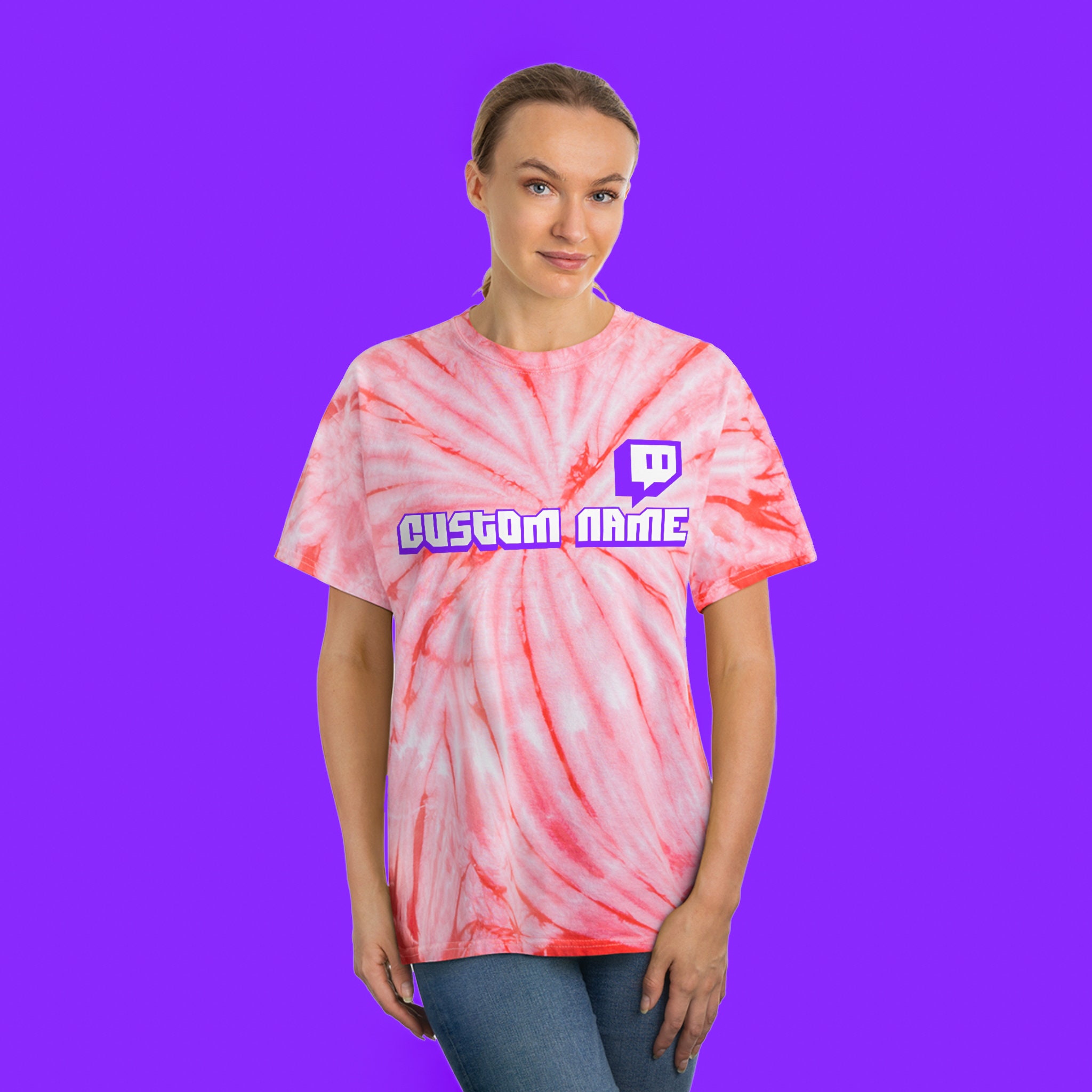 Custom Twitch Channel Logo Tie Dye T-shirt, Twitch Tv Tee, Customised ...