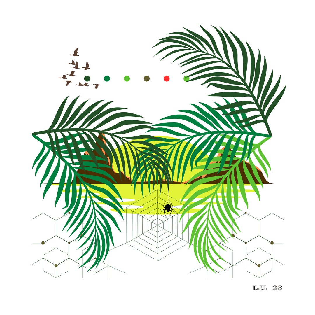 Tropical Canopy – Jungle-inspired Digital Print With Palm Leaves and ...