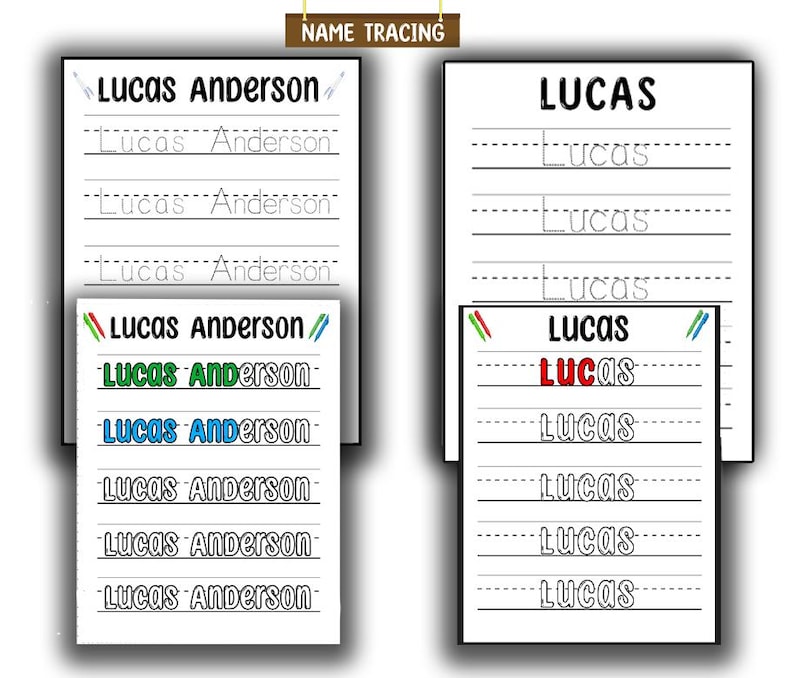 Custom Name Tracing Worksheet, Handwriting Practice (PDF Pattern) - Etsy