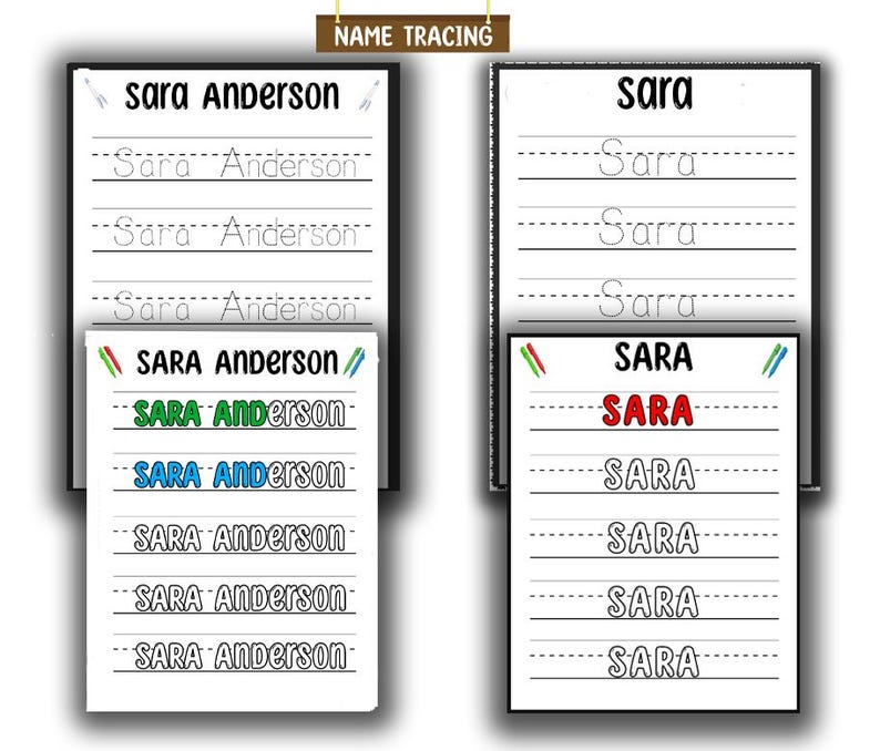 Name Tracing and Matching Worksheets Fun & Educational Tracing ...